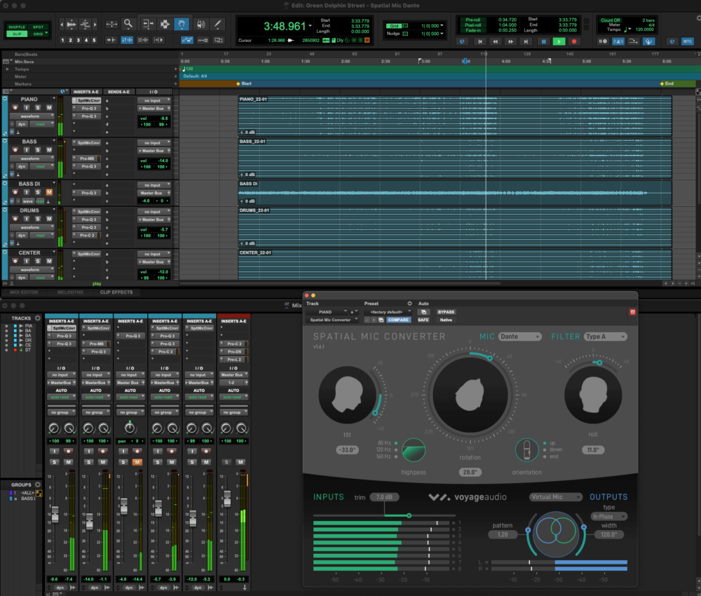 Studio Recording With Spatial Mic Dante - Voyage Audio